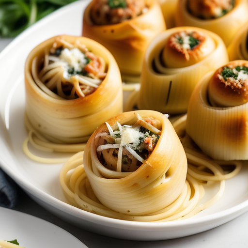 Deliciously Twisted Pasta Rolls Filled with Savory Meat and Cheese