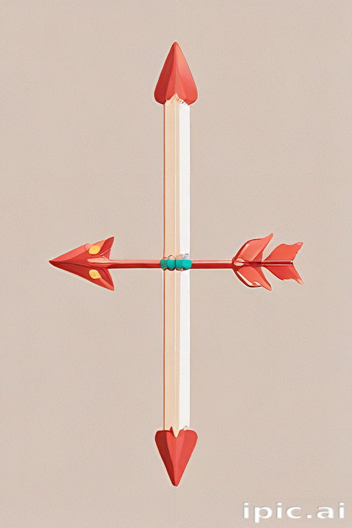 Colorful Decorative Arrow Design Featuring Bright Red Tips and Blue Accents