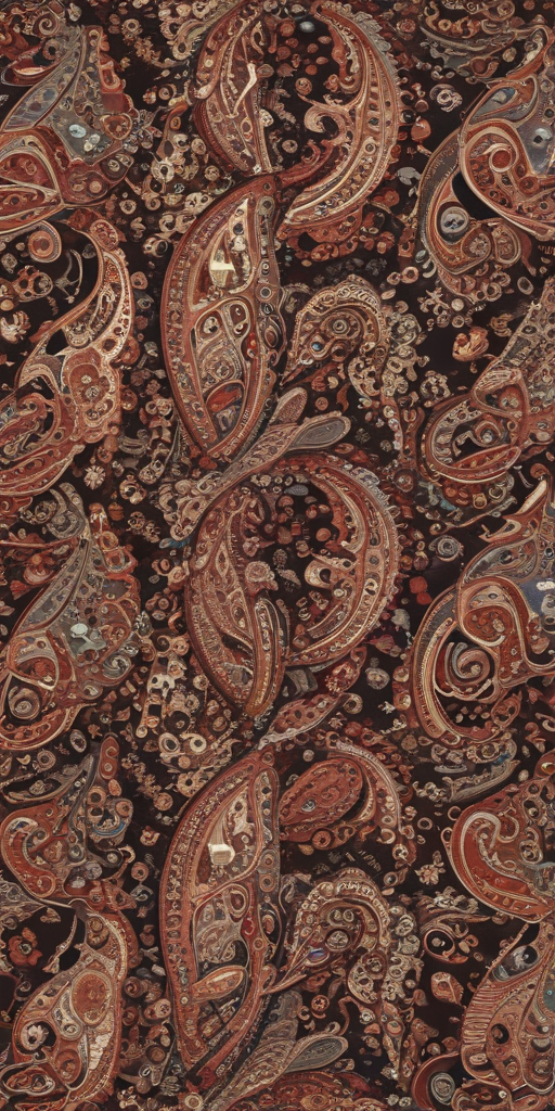 Intricate Paisley Pattern Design with Rich Colors and Detailed Swirls