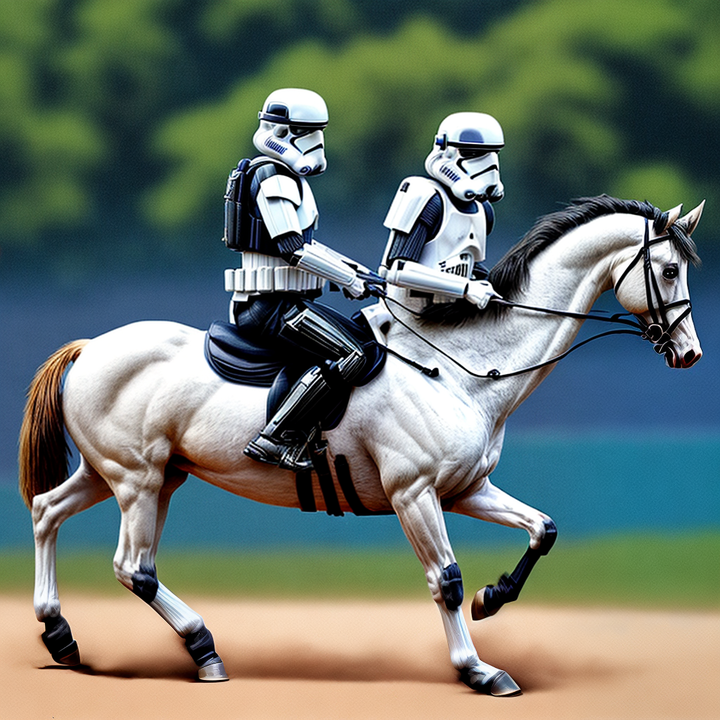 hyper realistic, storm trooper centaur