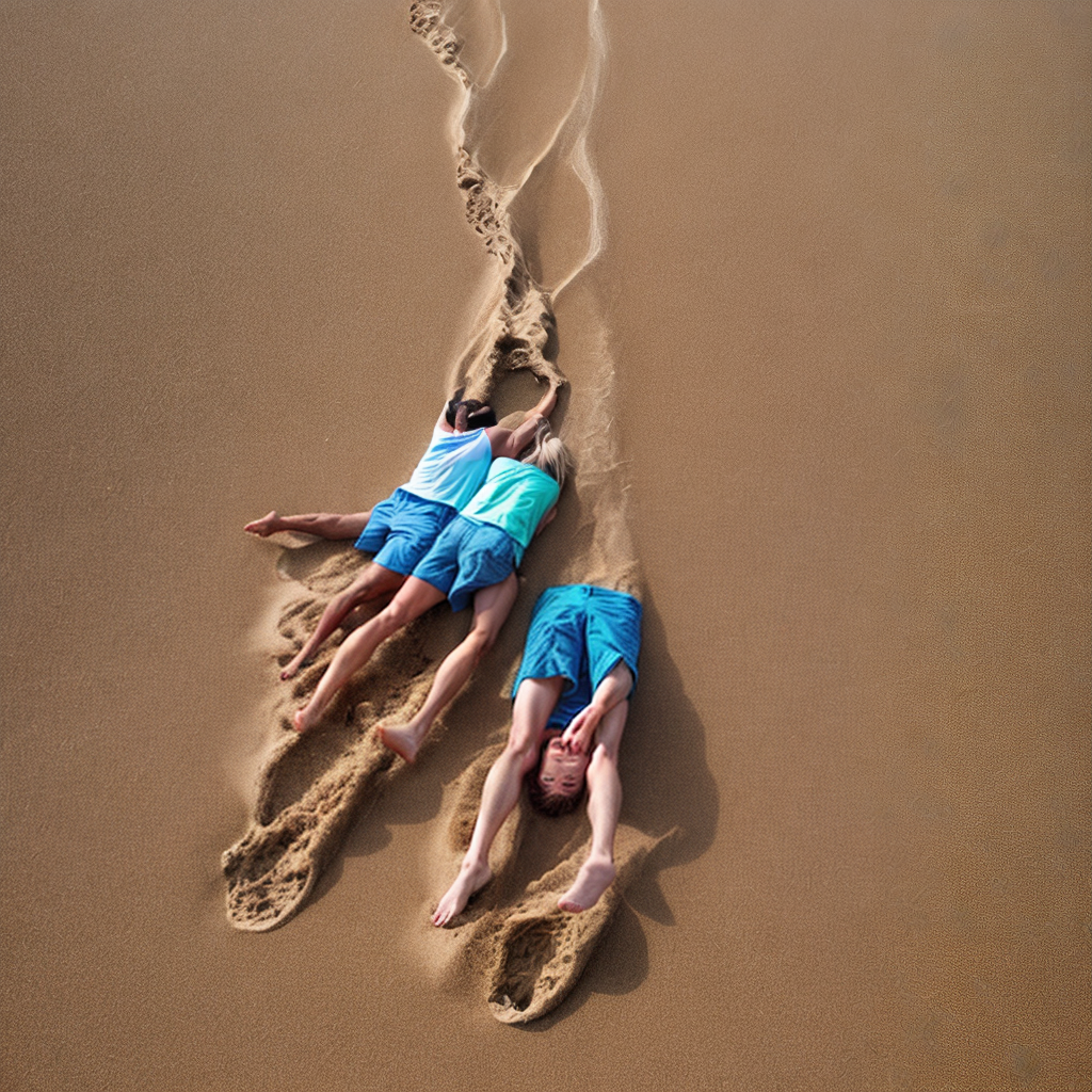 Couple fornicating on beach