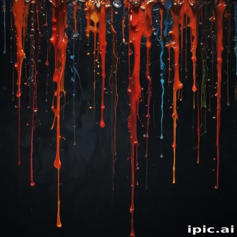 Vibrant Colors Dripping Down in a Stunning Artistic Display of Paint