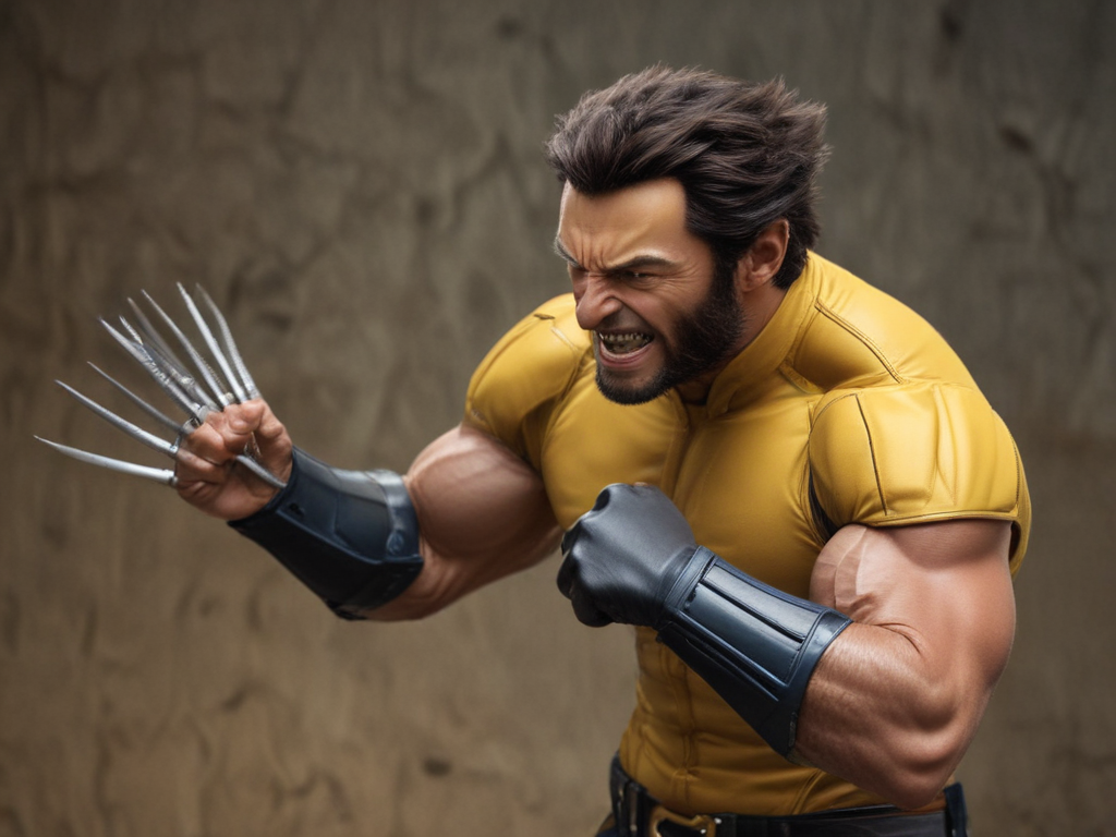 Wolverine scratching his butt with his adamantium claws