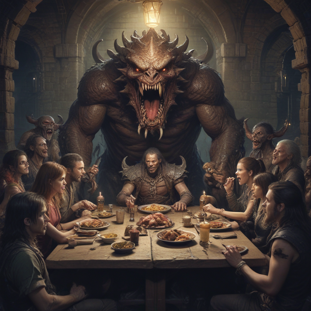 dungeon monsters eating people