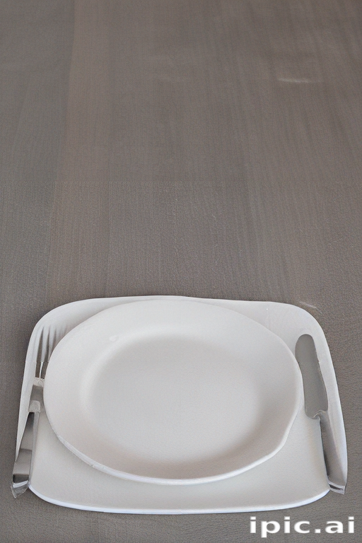 A Minimalist Dining Setup Featuring a White Plate and Silver Cutlery.