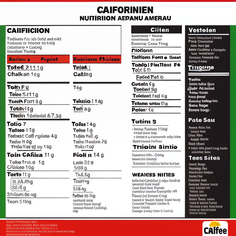 Comprehensive Nutritional Information for Caffè Coffee Menu Items and ...