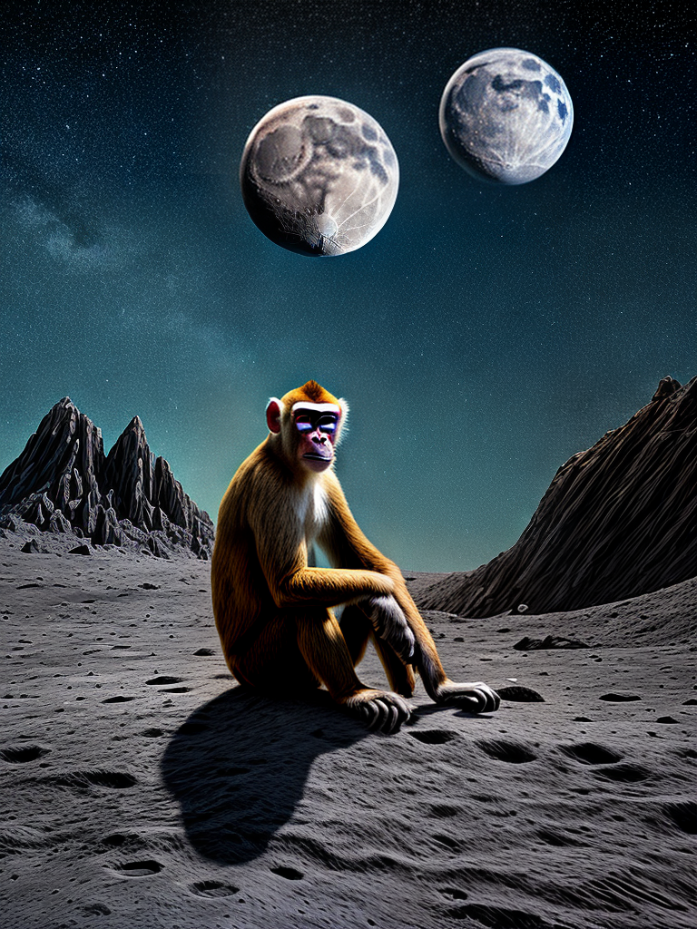 monkey on the moon