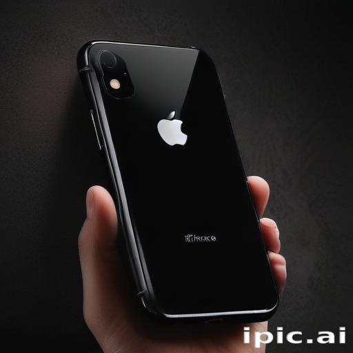 Shiny Black Apple Smartphone Held in Hand with Elegant Background