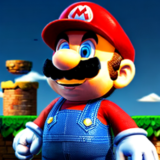 Super Mario from nintendo with blue cap