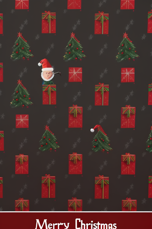 Festive Pattern Featuring Christmas Trees, Gifts, and a Cheerful Santa ...