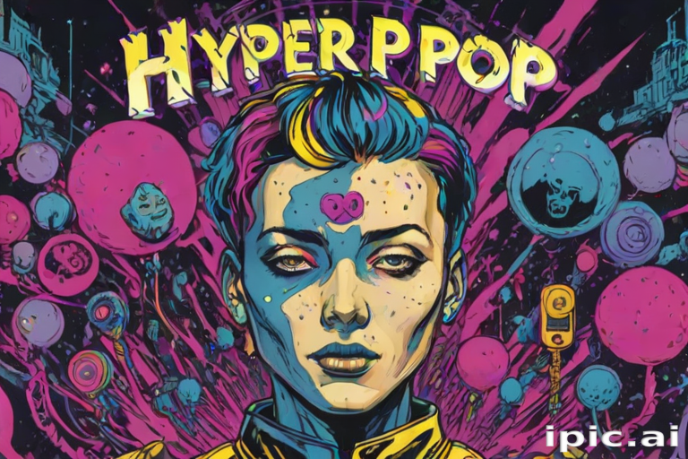 Vibrant and Futuristic Hyperpop Art Featuring a Boldly Colored Character