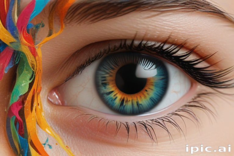 Vibrant Colors Flowing Alongside a Captivating Eye with Intricate Details