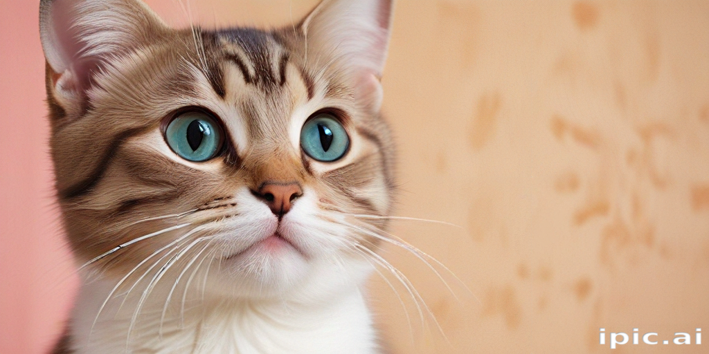 A Curious Cat with Striking Blue Eyes Staring into the Distance.