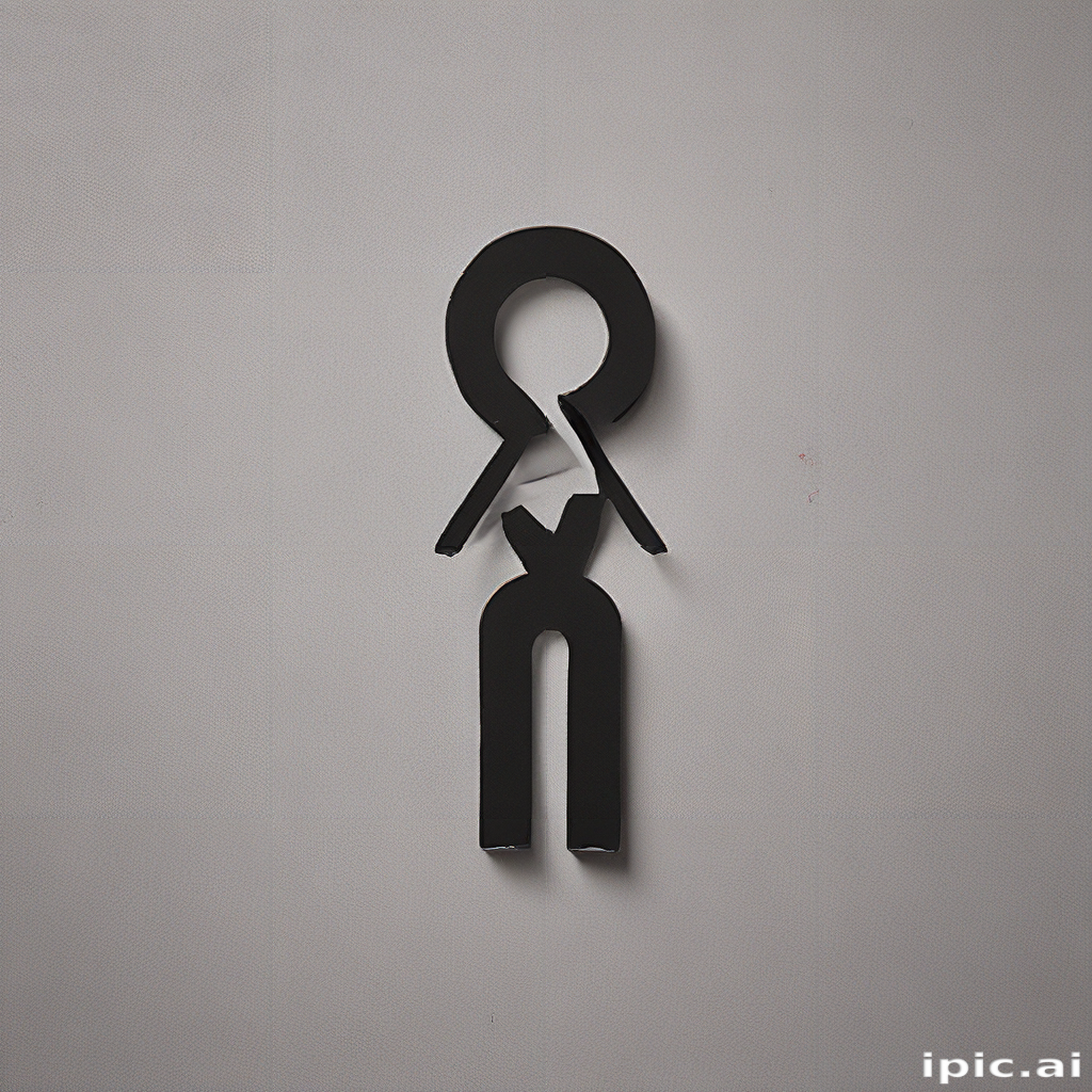 Abstract Black Figure Artfully Representing Human Form with Minimalist ...