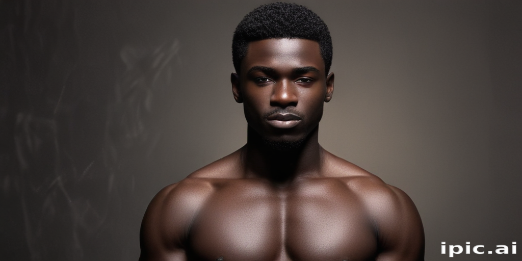 Portrait of a Confident Young Man with Strong Features and Expression