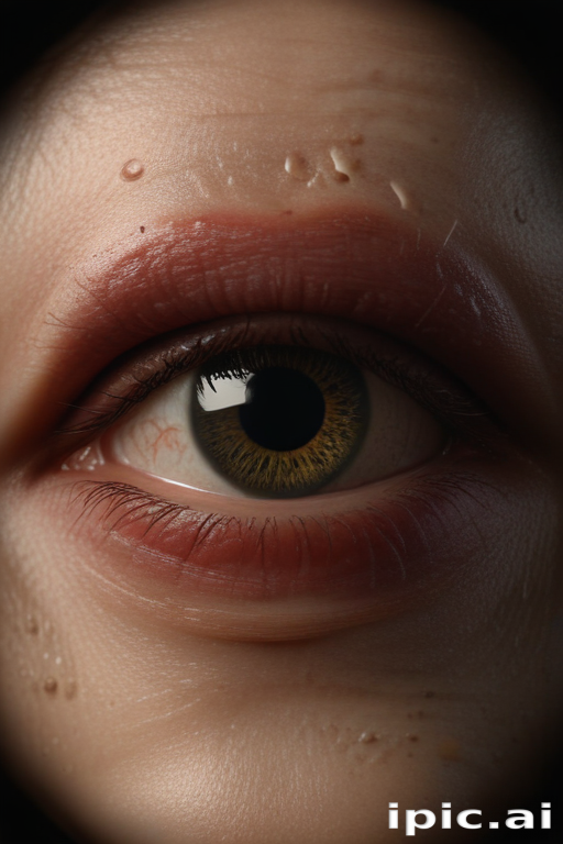 Close-Up View of a Detailed Human Eye with Unique Features