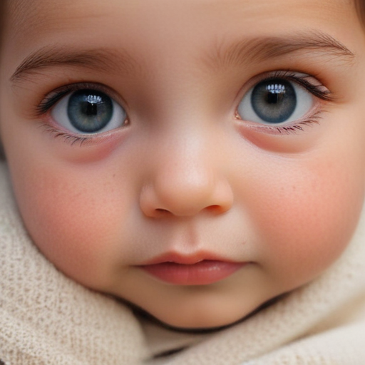 Captivating Close-Up of a Baby's Expressive Eyes and Soft Features