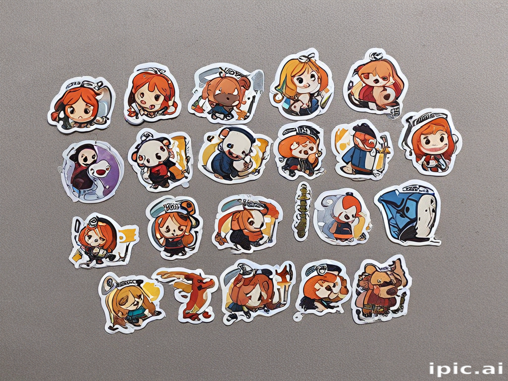 A Colorful Collection of Cute Character Stickers Featuring Various Fun ...