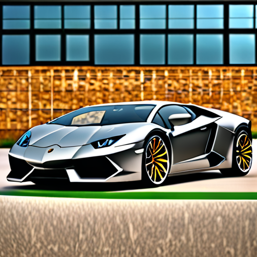 make a realistic luxurious lamborghini car facing forward