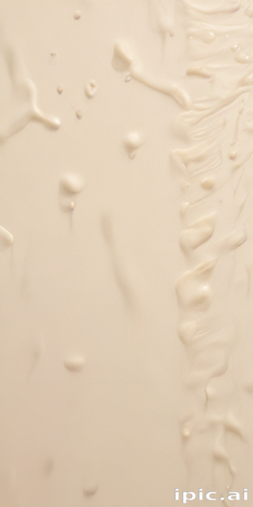 Close-Up of Creamy Liquid with Unique Textures and Droplets on Surface