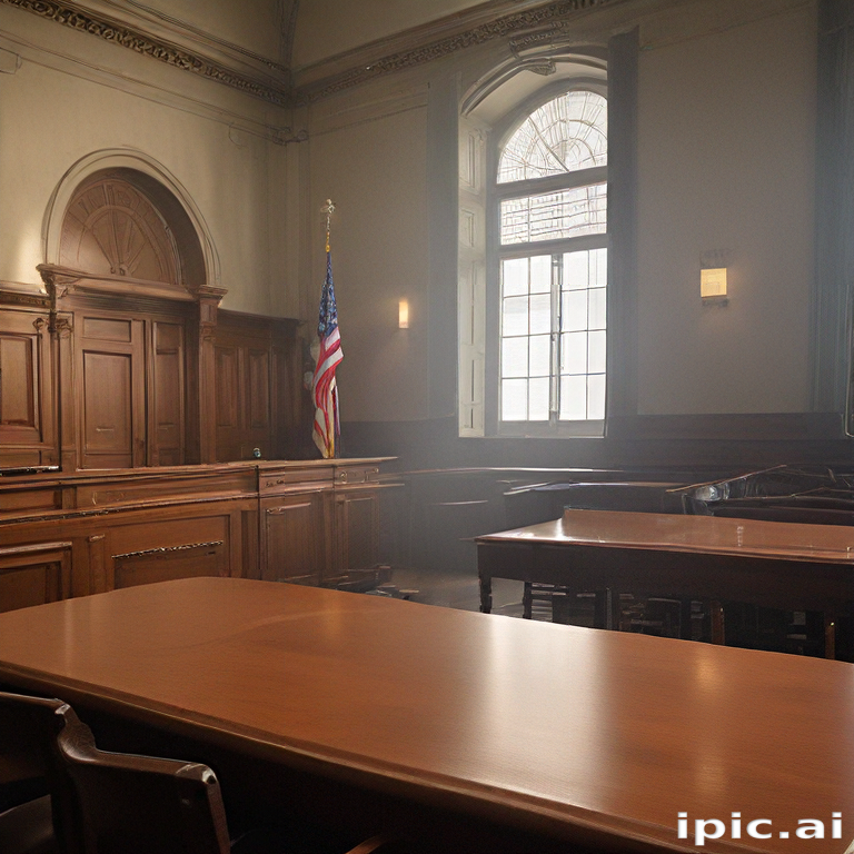 Sunlight Streaming Through Windows in a Classic Courtroom Setting