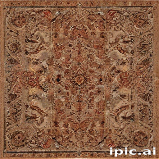 Intricate Vintage Textile Design Featuring Elaborate Patterns and Rich ...