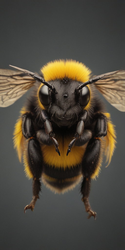 Close-Up of a Vibrant Bumblebee with Striking Yellow and Black Patterns