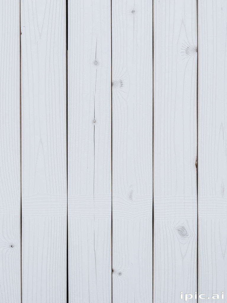 Freshly Painted White Wooden Planks with Natural Grain Patterns and Texture