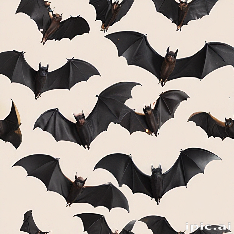 A Fascinating Collection of Bats in Various Flying Positions Against a ...