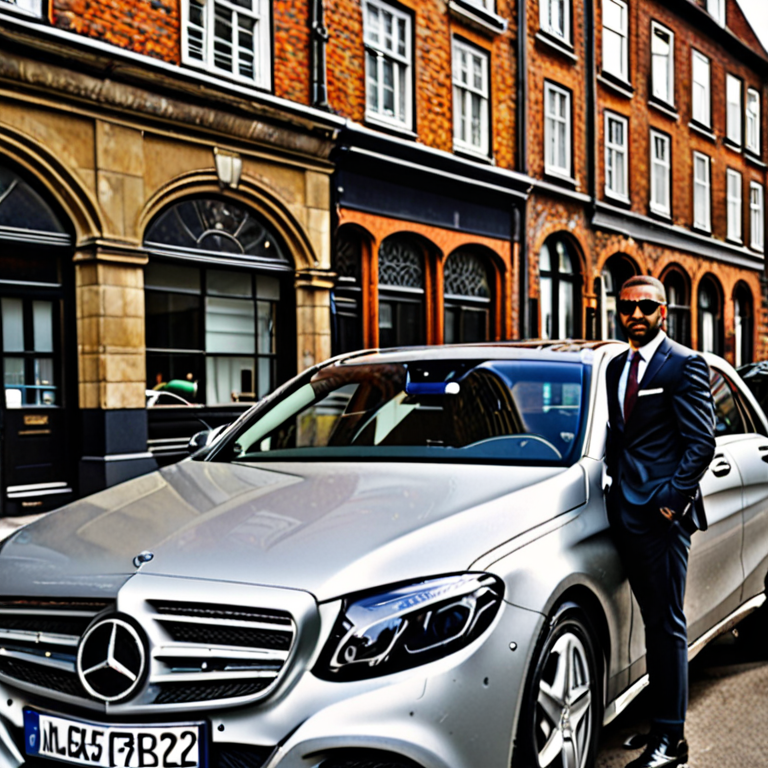 A businessman with him Mercedes