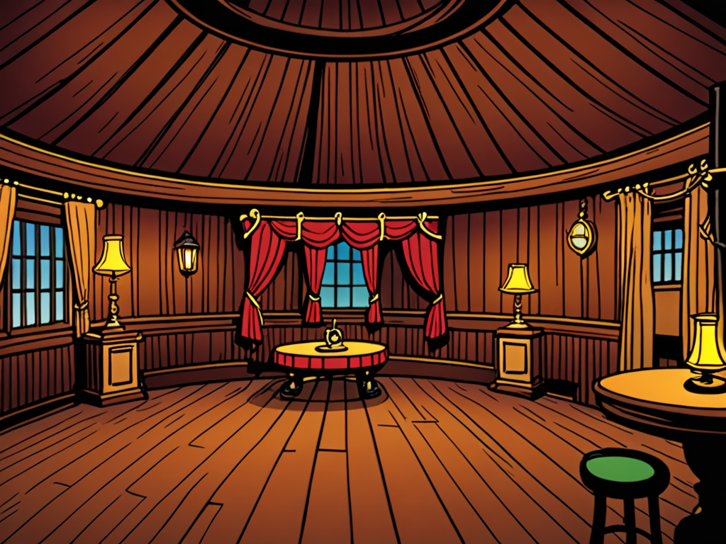 Interior of Captain Hook's state room on the pirate ship from the ...