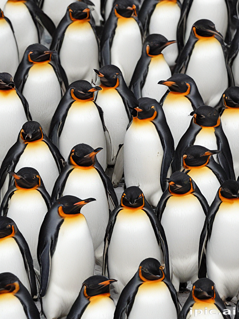 A Large Group of Adorable Penguins Gathered Together in Formation.