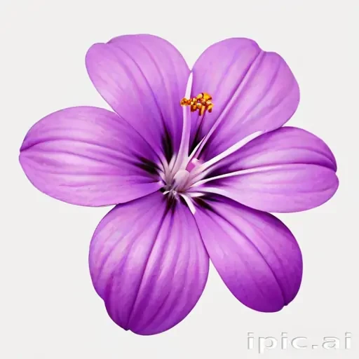 A Beautiful Close-Up of a Delicate Purple Flower with Vibrant Petals.
