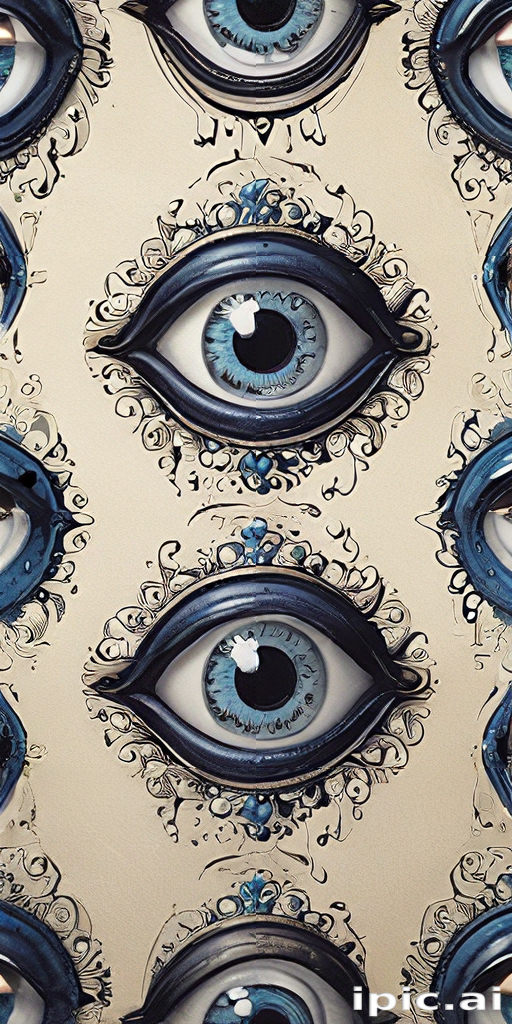 Intricate Pattern of Stylized Eyes with Elegant Decorative Elements ...