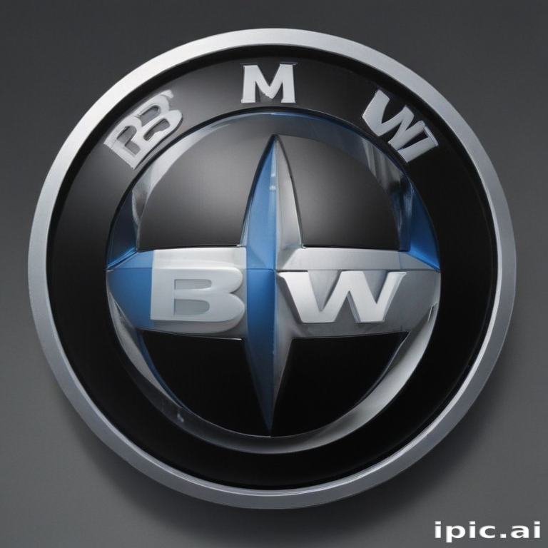 Iconic BMW Logo Featuring Blue and Silver Design on Black Background