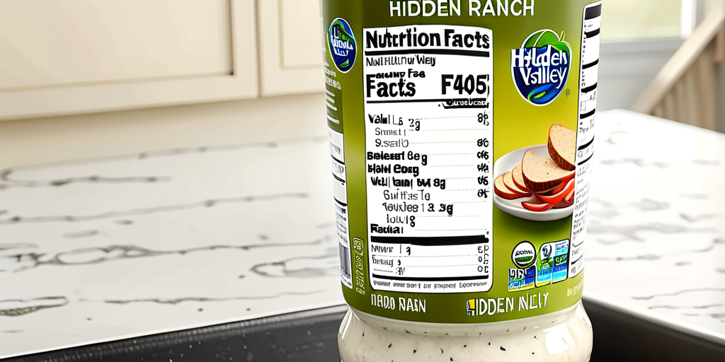 Detailed Nutrition Label on Hidden Valley Ranch Dressing Bottle ...
