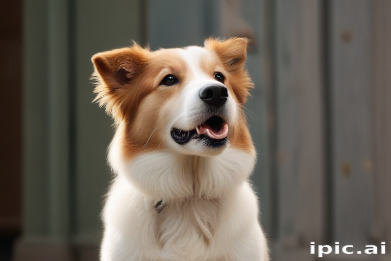 A Happy Dog with Bright Eyes and Fluffy Fur Enjoys the Moment