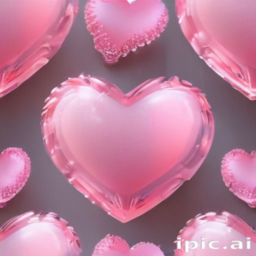 Beautiful Collection of Pink Heart-Shaped Objects with a Glossy Finish