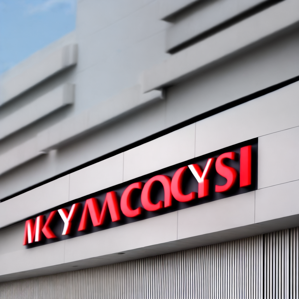 Macy´s logo. Background white, star red and black letters