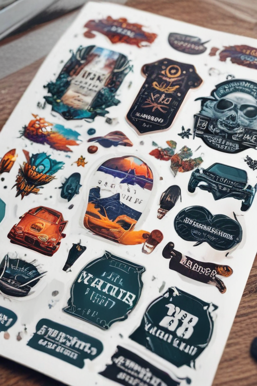 Colorful Collection of Vintage-Inspired Stickers Featuring Cars and ...