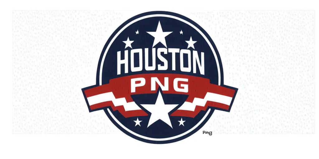 Stylized Logo Featuring Houston and PNG with Stars and Bold Colors