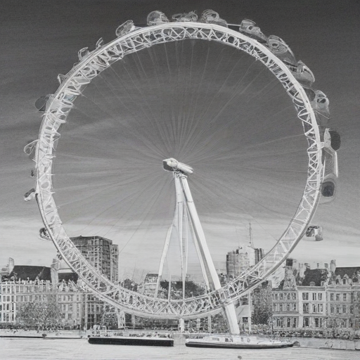 A drawing of the London Eye