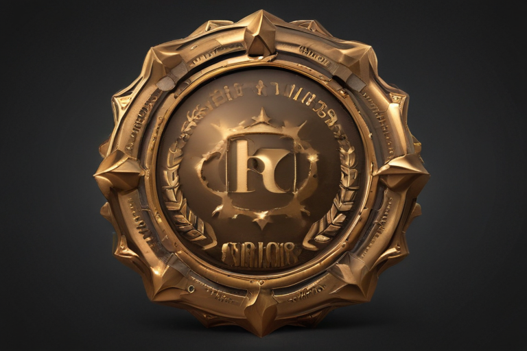 Intricate Bronze Medal Featuring Ornate Emblem and Decorative Border Design