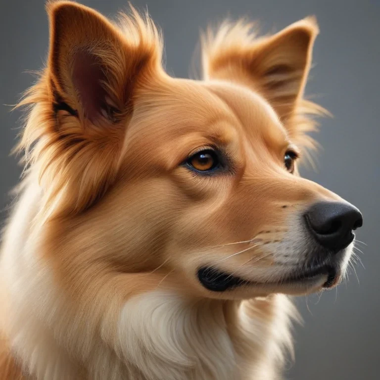 A Beautiful Golden Dog with Fluffy Ears and Warm, Expressive Eyes.