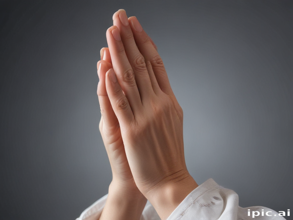 Hands in Prayer Position Symbolizing Peace, Hope, and Spiritual Connection