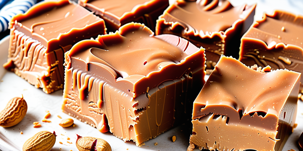 Decadent Chocolate Fudge Squares Topped with Creamy Drizzles and Nuts.