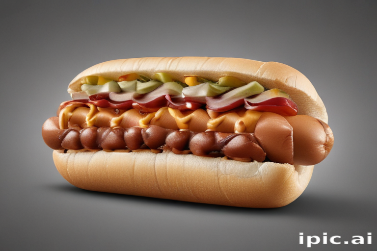 A Deliciously Oversized Hot Dog Packed with Toppings and Flavorful ...