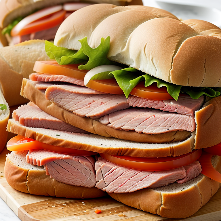 Deliciously Stacked Sandwiches Featuring Layers of Fresh Ingredients ...