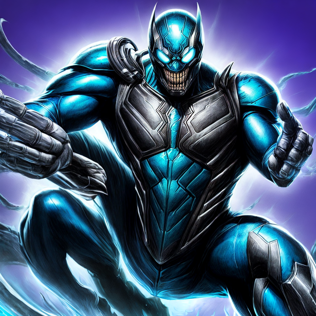Blue beetle DC combined with venom from marvel