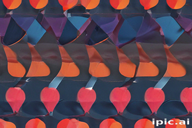 Colorful Abstract Composition with Geometric Shapes and Vibrant Patterns